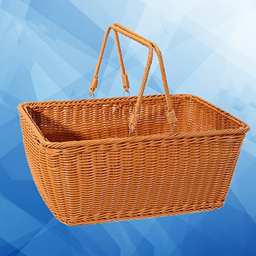 Alipis Sundries Flower S Shape Store Shopping Bincookie Lid with Party Wicker Wine Light Practical Woven Vase Organizer Bags Household and Willow Bamboo Candy Vegetable Bin Easter Bread