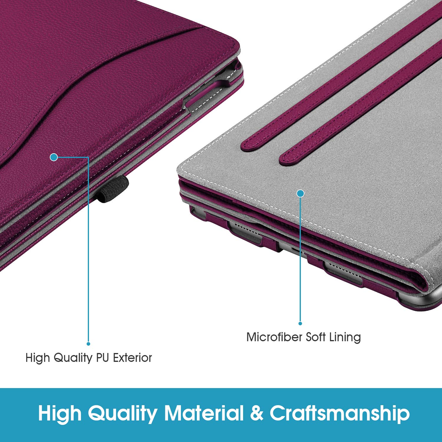 Fintie Case for iPad Air (3rd Gen) 10.5" 2019 / iPad Pro 10.5" 2017 - [Corner Protection] 360 Degree Rotating Smart Protective Stand Cover w/Pencil Holder, Auto Sleep/Wake, Purple