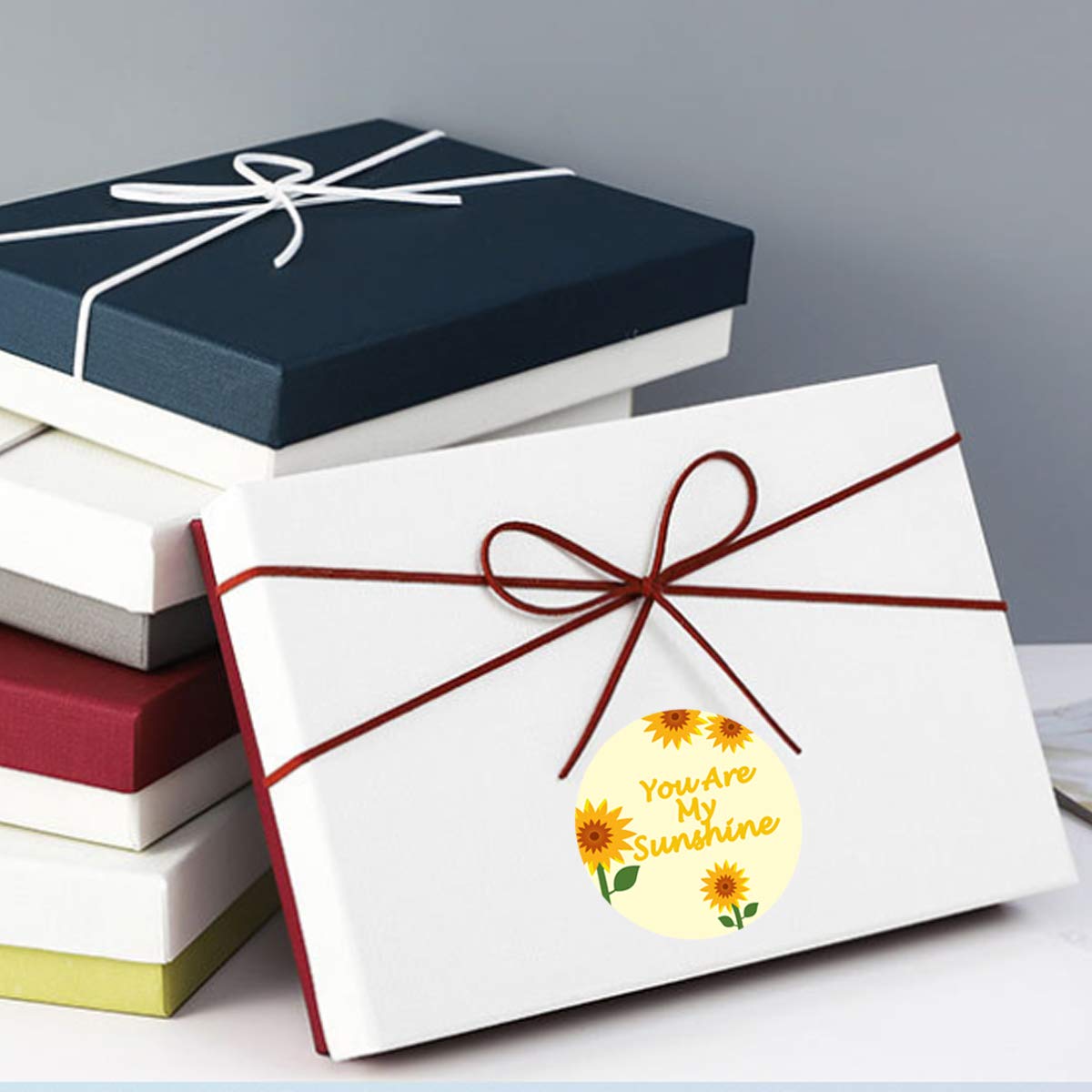Top label Sunflower Happy Mail Stickers,1.5 h Thank You Shipping Label for Packing,Envelope Seals,Perfect for Small Business,Boutiques,500 Pcs Per Pack, Cler,bright