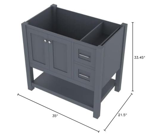 Alya Bath Wilmington Bathroom Vanity Cabinet, Gray
