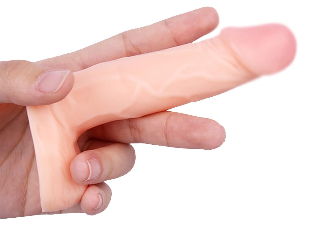 4 in Realistic Small Dildo,Beginner Anal Plug,Soft Anal Dildo with Curved Shaft and Balls,Adult Anal Sex Toy Women Men Couples.Experience Multi-Purpose Mini Style(Flesh)