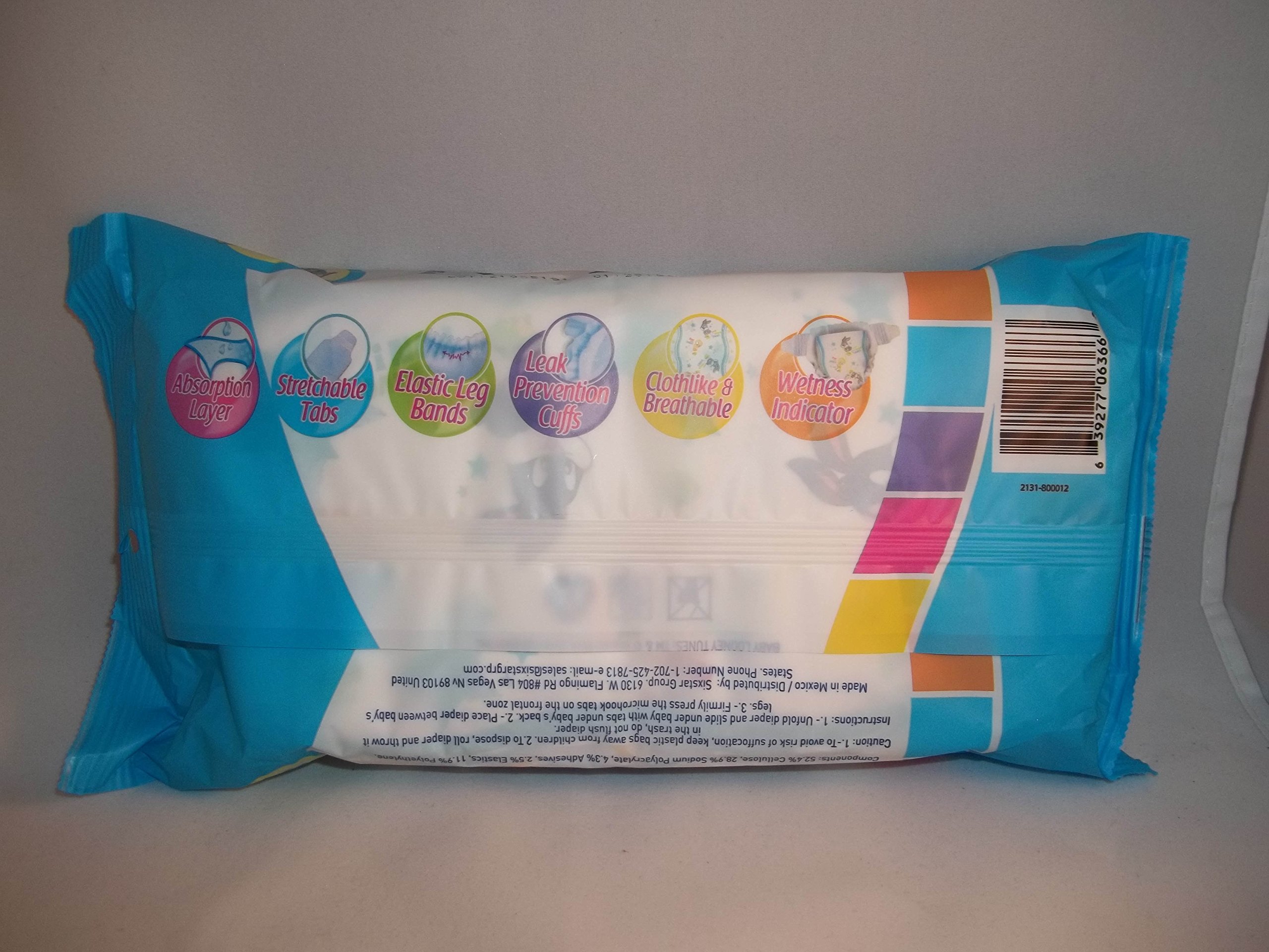 Baby Looney Tunes Size 5 Diapers (4 Count) Bugs Bunny Tweety Bird Licensed