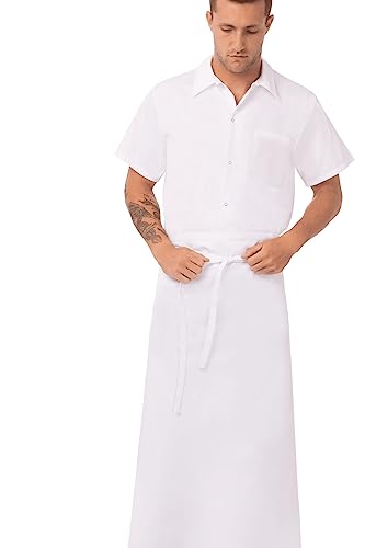 Chef Works Unisex Full-Length Chef Apron, White, One Size