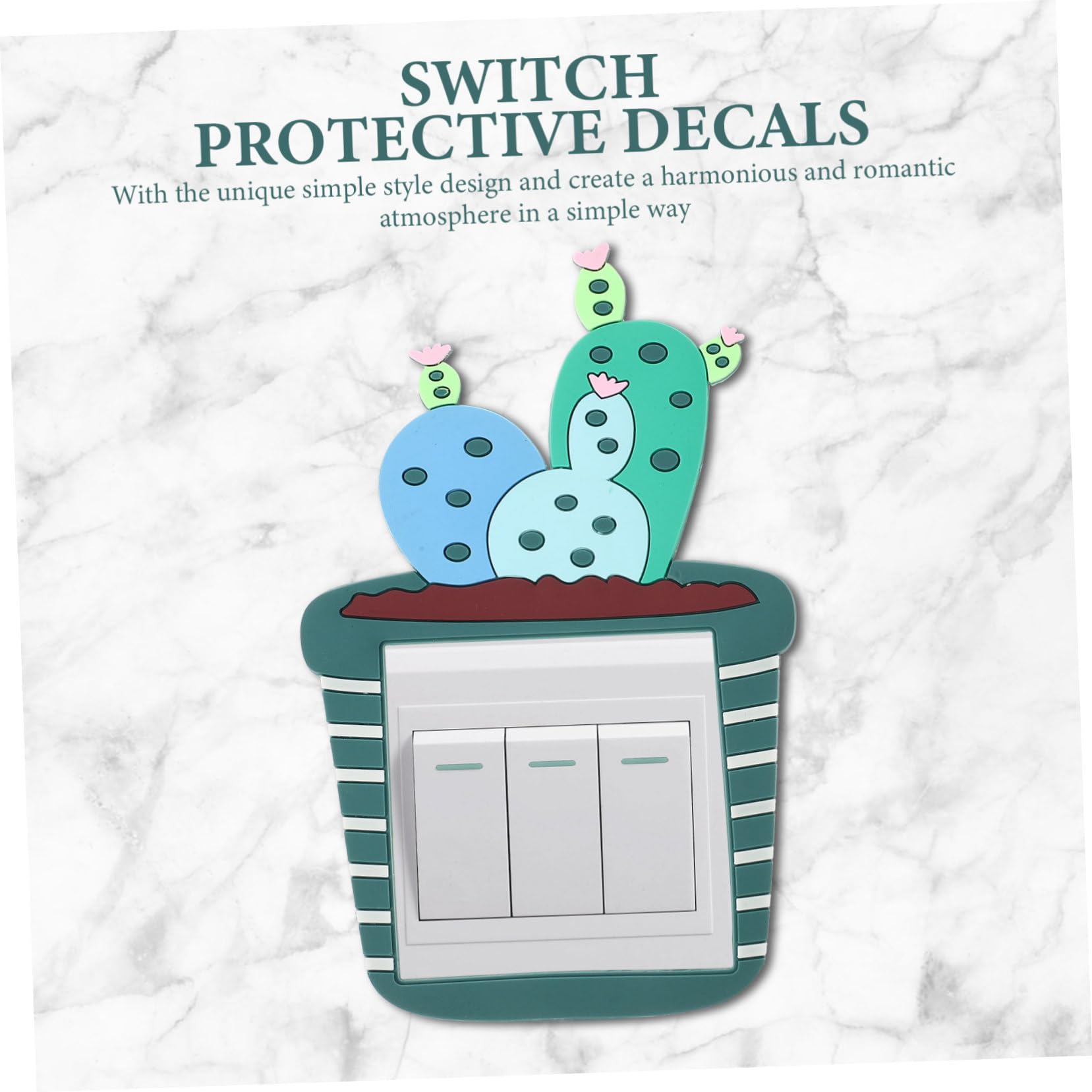4 Sets Sticker Room Decor Cactus Stickers Label Stickers LED dimmer Wall Decals Glow in The Decorations Socket Stickers Wall Stickers Juicy