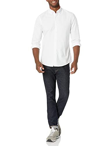 Amazon Essentials Men's Slim-Fit Long-Sleeve Oxford Shirt, White, XX-Large