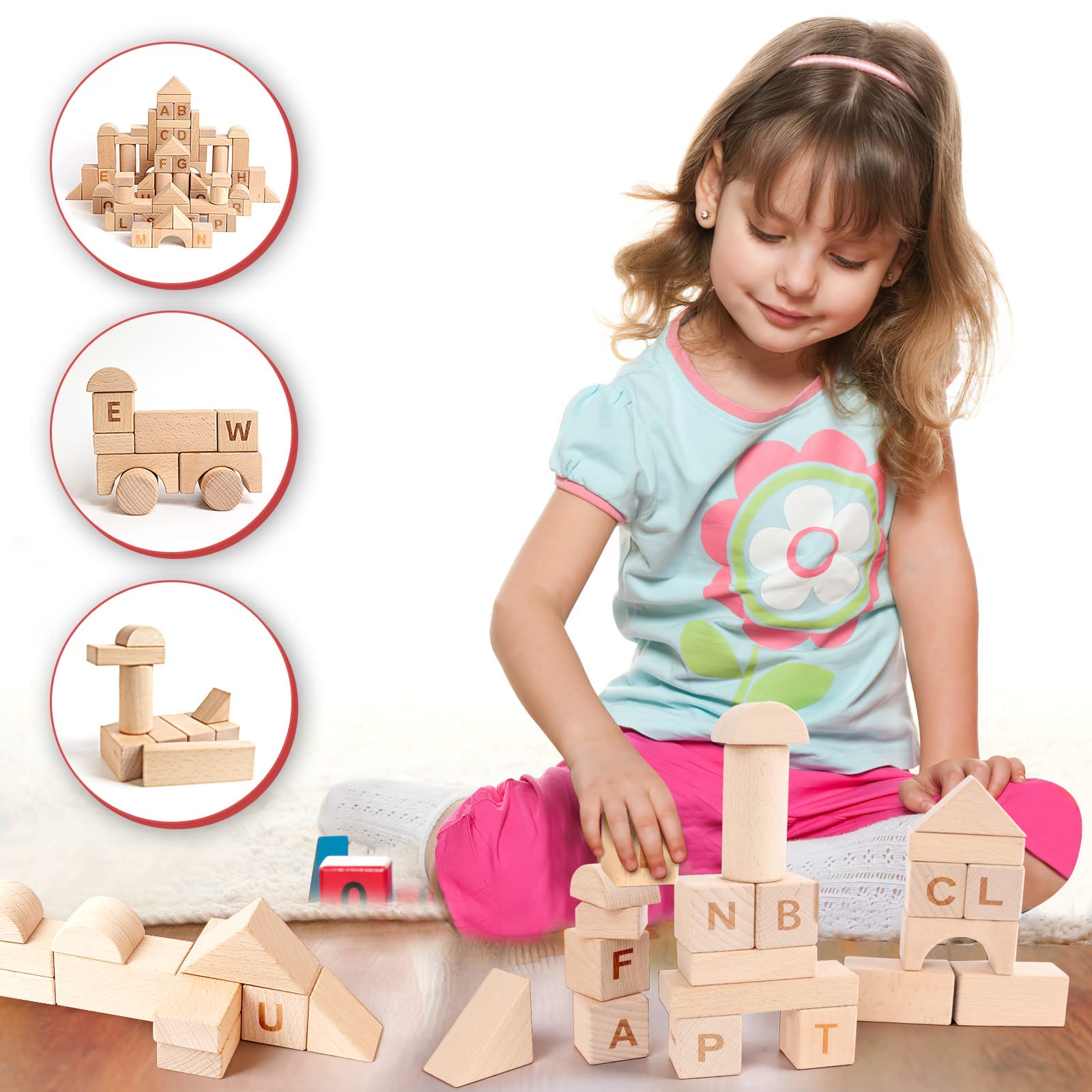 Arthopt Wooden Stacking Rocks (82PCS)