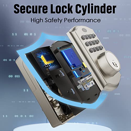 Keyless Entry Deadbolt Lock - Electronic Door Lock with Keypad, Smart Deadbolt Lock with Auto Lock, Security Waterproof Smart Lock Easy Install Ideal for Front Door, Home Use, Apartment - ELAMOR M19