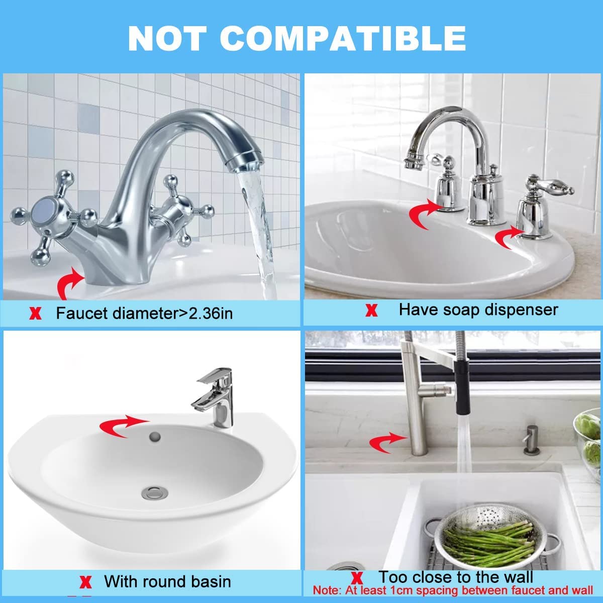 2Pack Silicone Faucet Handle Drip Catcher Tray, Hyjjlele Kitchen Guard Silicone Faucet Sink Handle Drip Catcher Mat, Bathroom Faucet Water Catcher Splash Guard, Drying Countertop Pad