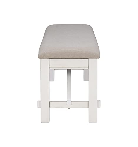 Powell Company Powell Turino Distressed White Dining Bench