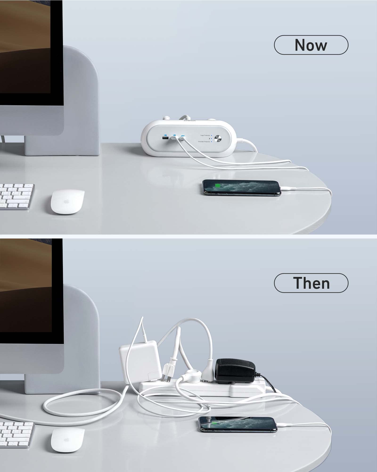 Anker Charging Station, 623 Capsule Power Strip with 45W USB C Charger, 3 Outlets, 15W 2 USB Ports, 6ft Power Cord, Power Delivery for Desktop Accessory, MacBook, Tablets, iPhone14/13