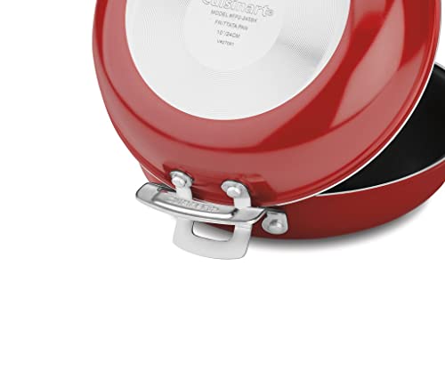 Cuisinart FP2-24R 10-Inch Nonstick Set Frittata Non-Stick Sauce Pan, Red