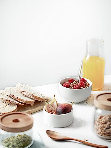 DOWAN 10 Ounces Porcelain Bowls Set, 6 Packs, Small Bowls, Ceramic White Bowls for Kitchen, Dessert Bowls for Ice Cream, Small Serving Bowls for Dipping, Rice, Prep, Side Dishes,Cereal,Microwave Safe