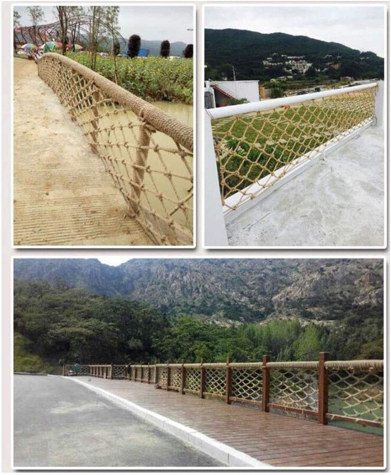 Rope Net for Kids,Treehouse Climbing Rope Netting Railing Child Safety Net Heavy Duty Cargo Net Hemp Rope Net Decorative Mesh 12cm (Size : 110m(333ft))