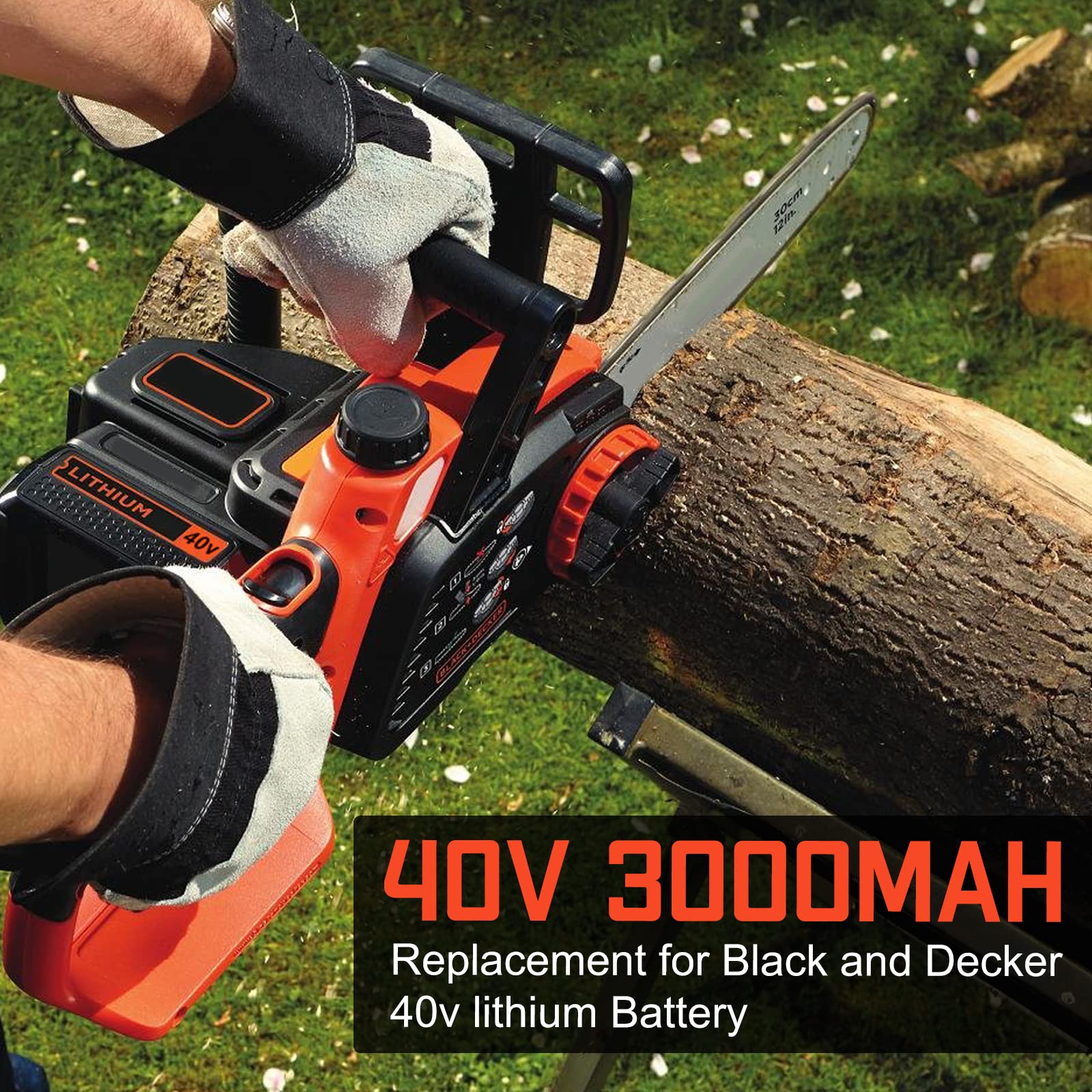 2Packs 40 Volt 3.0Ah LBX2040 Replacement Battery Compatible with Black and Decker 40V Battery Lithium LBXR36 LBXR2036 LST540 LCS1240 LBX1540 40V String Trimmer Hedge Sweeper Mower Tools (Red)