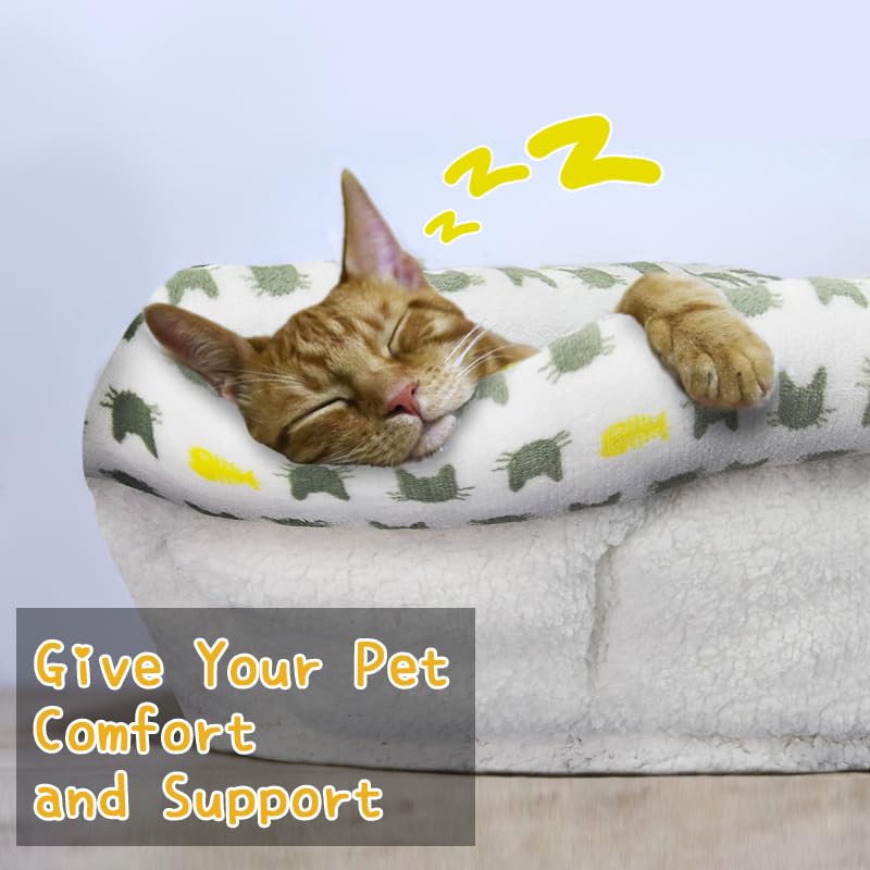 AIWIKIDE Super Soft Small Dog Bed & Cat Bed, Anti-Anxiety Puppy Cuddler Bed, Cozy Round Fluffy Plush Pet Bed, Machine Washable Faux Fur Donut Cuddler Cat Bed …