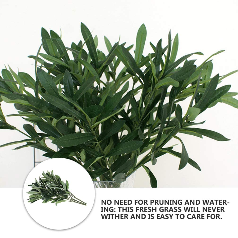 Artificial Olive Branch Greenery Leaves Stem Fake Plant Olive Tree Branches Photography Props for Office Wedding Greenery Decorations