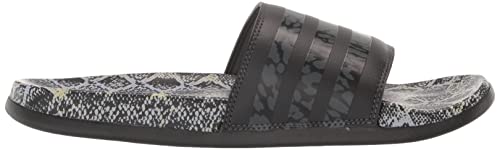 adidas Women's Adilette Comfort Slides Sandal, Core Black/Core Black/Almost Pink, 7