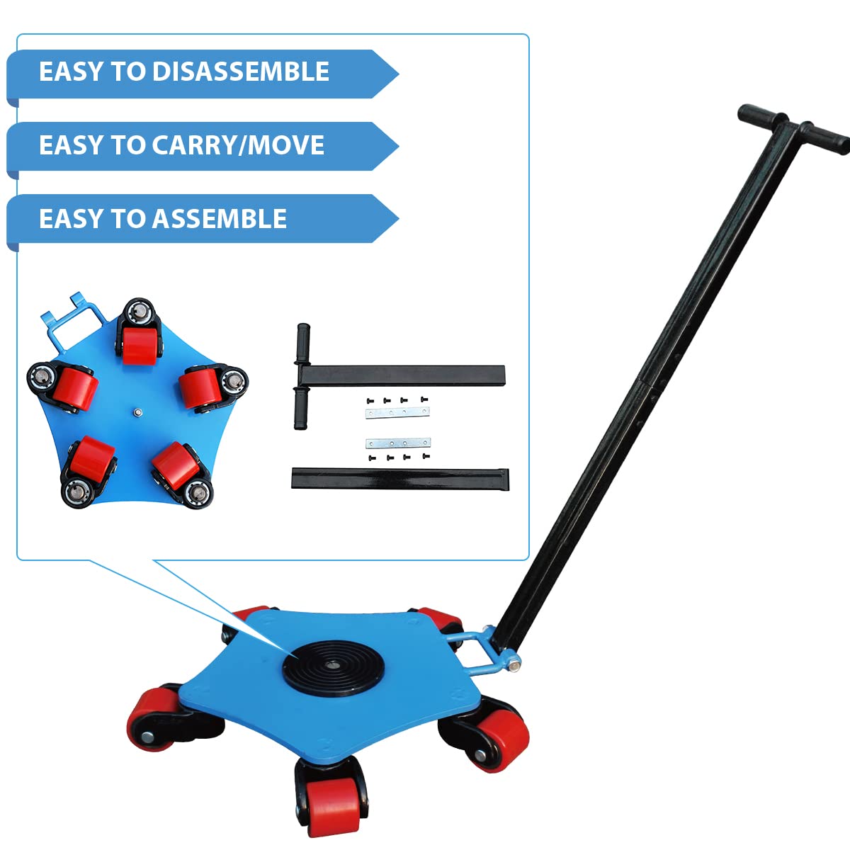Amarite Machine Skate 8800lbs Capacity-Heavy Duty Machinery Mover Dollies with 360 Degree 5 Swivel Rollers for Industrial Use - Equipment Skates Moving Roller for Warehouse and Workshop Transporting