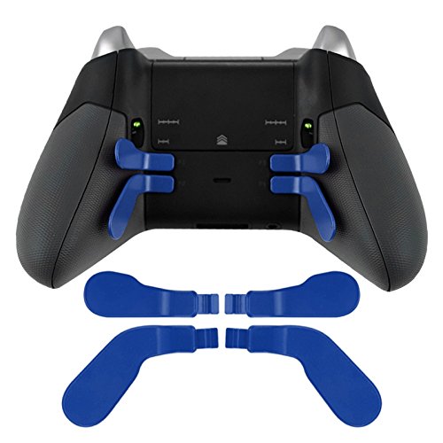 4 pcs Metal Stainless Steel Paddles Hair Trigger Locks Replacement for Xbox One Elite Controller-Blue