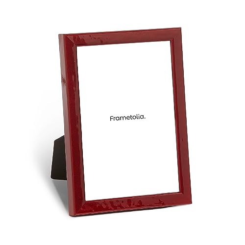 8" x 10" Shimmering Red Narrow Width Table Top Frame - 100% Natural Wood & High Definition Glass, Used Vertically or Horizontally for Tabletop Display Contemporary Style Frame