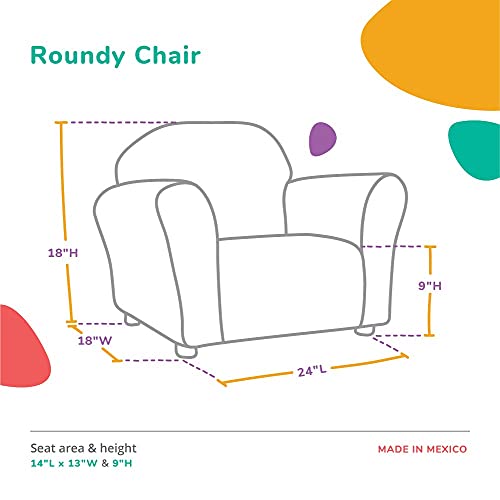 Keet Microsuede Children's Chair, Roundy, Charcoal 24x18x18 Inch (Pack of 1)