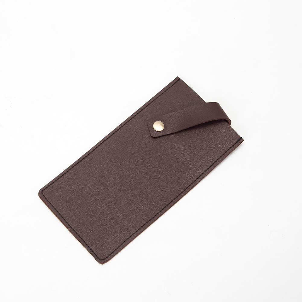AJFHKJ Durable PU Leather Meat Cleaver Sheath, Heavy Duty Chef Knife Guard Butcher Chef Wide Knives Blade Edge Protectors Dark Brown
