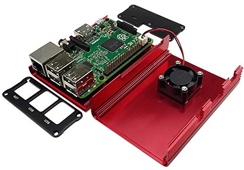 Eleduino Raspberry Pi 3 B+ Case, Raspberry Pi Aluminum Case for Raspberry Pi 3 B+, Pi 3 Model B, Pi 2 Model B (with Cooling Fan, Red)