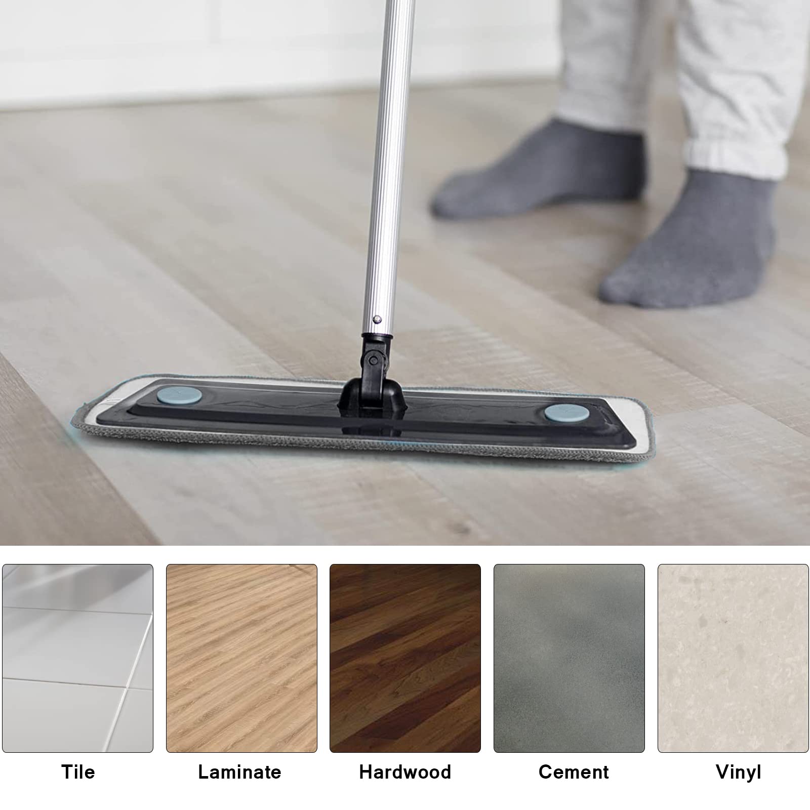 Microfiber Replacement Mop Pad:18 Inches Mop Pad for Rubbermaid Commercial Mop Head - Use Wet & Dry Home & Commercial Cleaning Refills - Reusable Floor Mop Pads