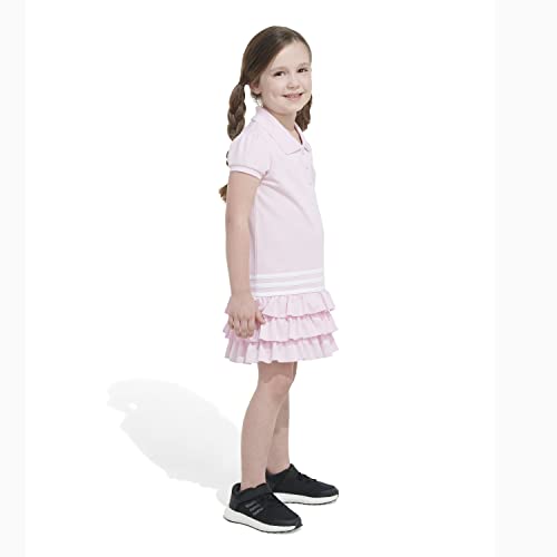 adidas Baby Girls Short Sleeve Active Polo Ruffle Dress, Clear Pink, 18M