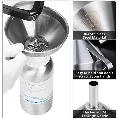 3D Printer Stainless Steel Funnel,Resin Liquid Filter Cup for SLA/DLP/LCD UV Resin,Double-Strainer Filter for 3D Printing Liquid/Industrial/Kitchen