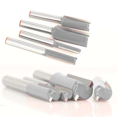 7Pcs Straight Router Bit Set 1/4 Inch Shank, Carbide Tipped Double Flute Straight Cut Router Bits, Straight Bit for Dado Trimming Cutter, Cut Dia 1/8",5/32", 3/16",1/4",5/16",3/8",1/2"