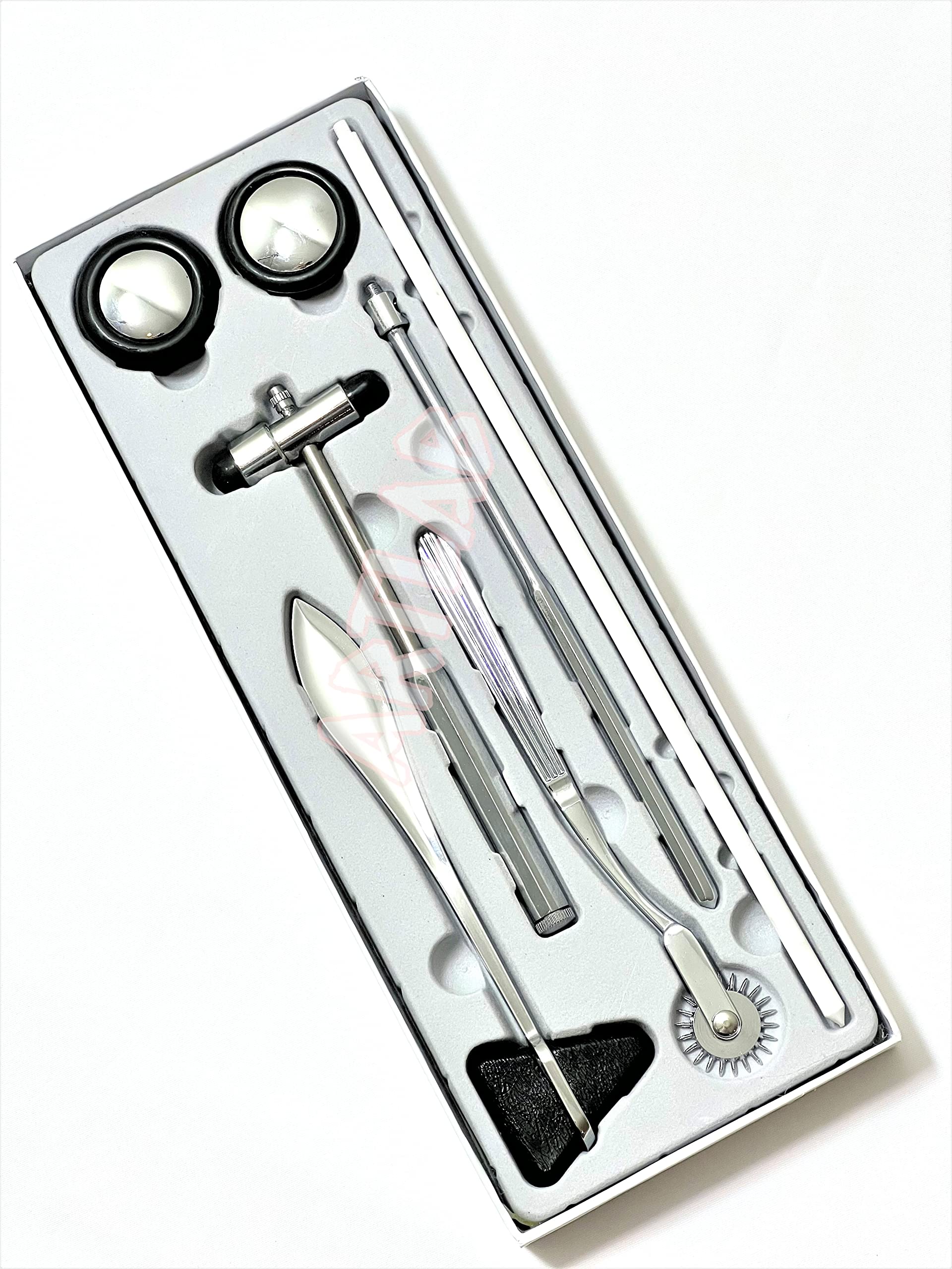 ArTLab-Neurological Percussion Set-Reflex Hammer Instrument Set, Includes Pinwheel, Babinski Hammer,Taylor Buck Hammer,Diagnostic Kit for Nurses,EMS,Students (Set of 7 Black)