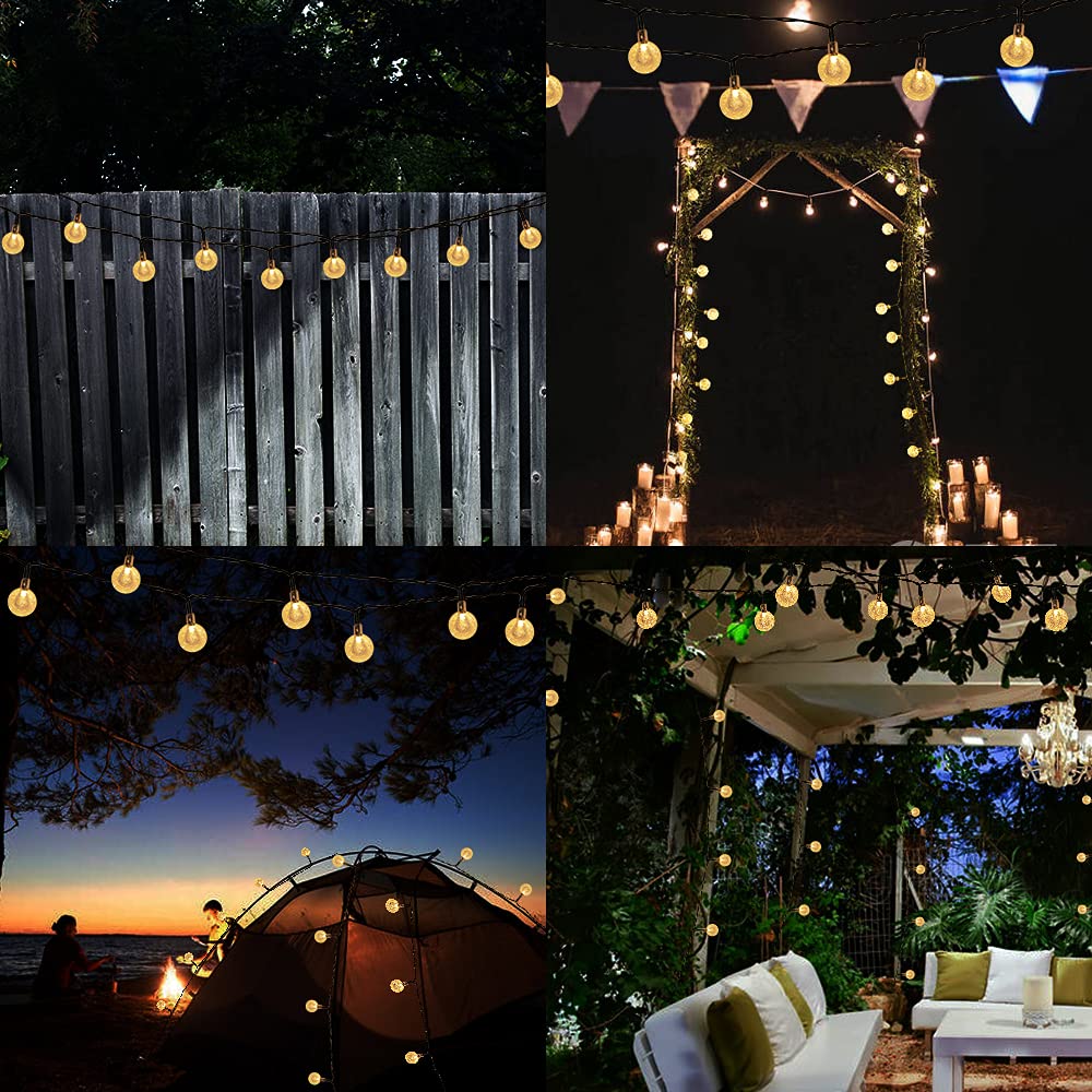 Beauthard Solar String Lights Outdoor,60 Led 35.6 Ft Lights with 8 Lighting Modes,Outdoor String Lights,Waterproof Solar Patio Outside Lights for Garden Yard Home Wedding Party Decoration(Warm White)