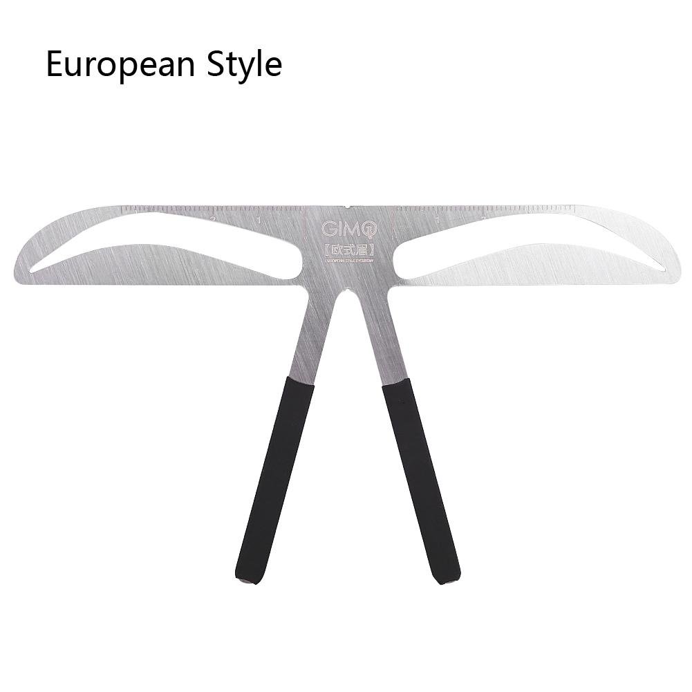 Eyebrow Shaping Stencil Kit Eyebrow Ruler Permanent Tattoo Makeup Stencil Shaper Extension Three-point positioning design Ruler Shape Stencil Stainless Steel Makeup Tool(European Style Eyebrow)