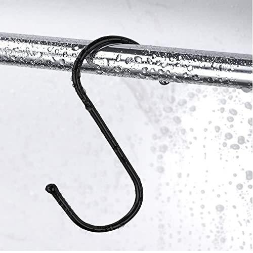 ALTKOL S Hooks for Hanging, 20 Pack S Shaped Hooks for Hanging Plants, Stainless Steel S Hooks Heavy Duty, Durable S Shaped Hooks for Kitchen,Pots, Pans, Plants, Bags, Cups, Clothes,2.8 Inch,Black