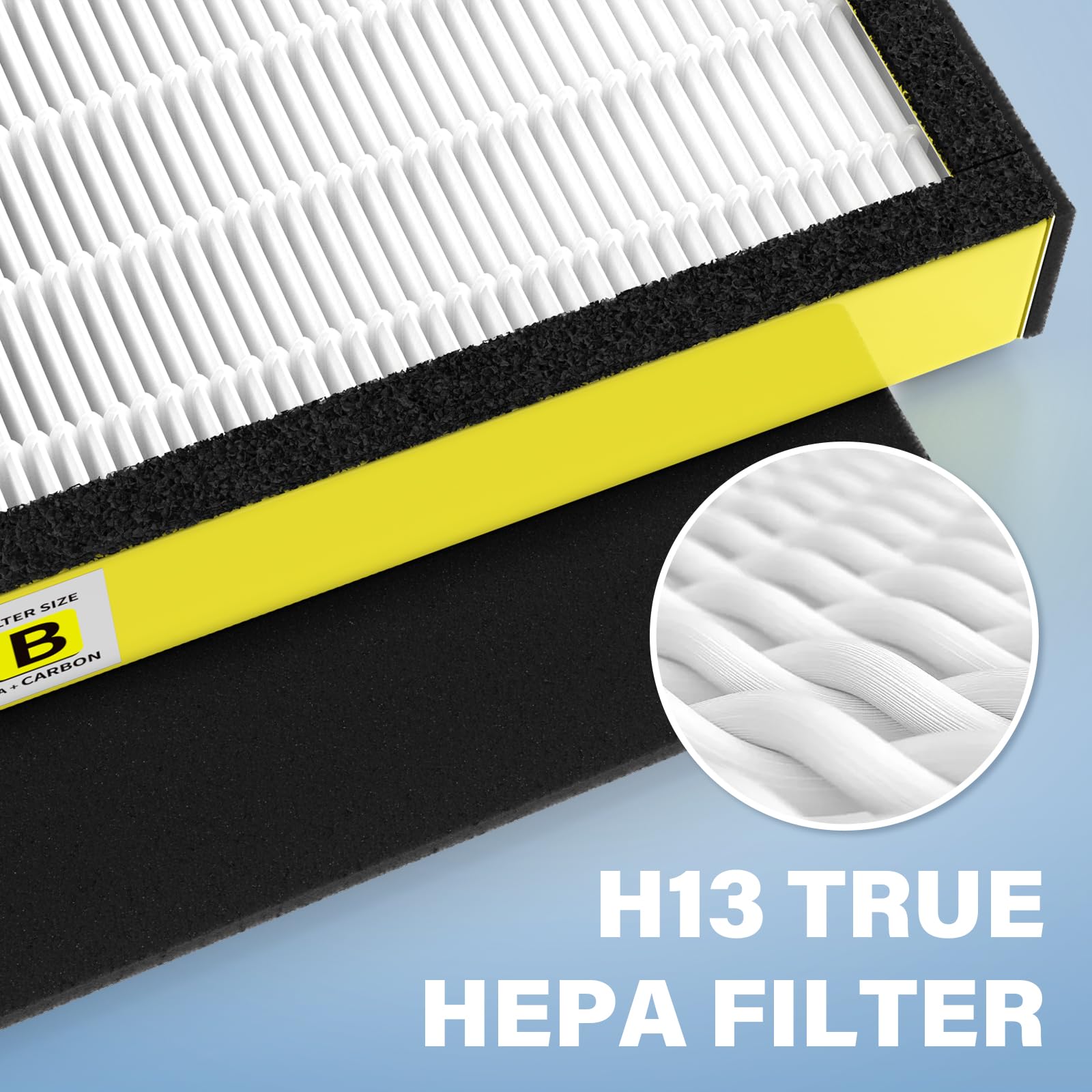 4 Pack FLT4825 HEPA Filter B Replacement Compatible with AC4825 AC4825E AC4300 AC4800 AC4900 AC4850, 4 True HEPA Filters & 6 Activated Carbon Pre-filters