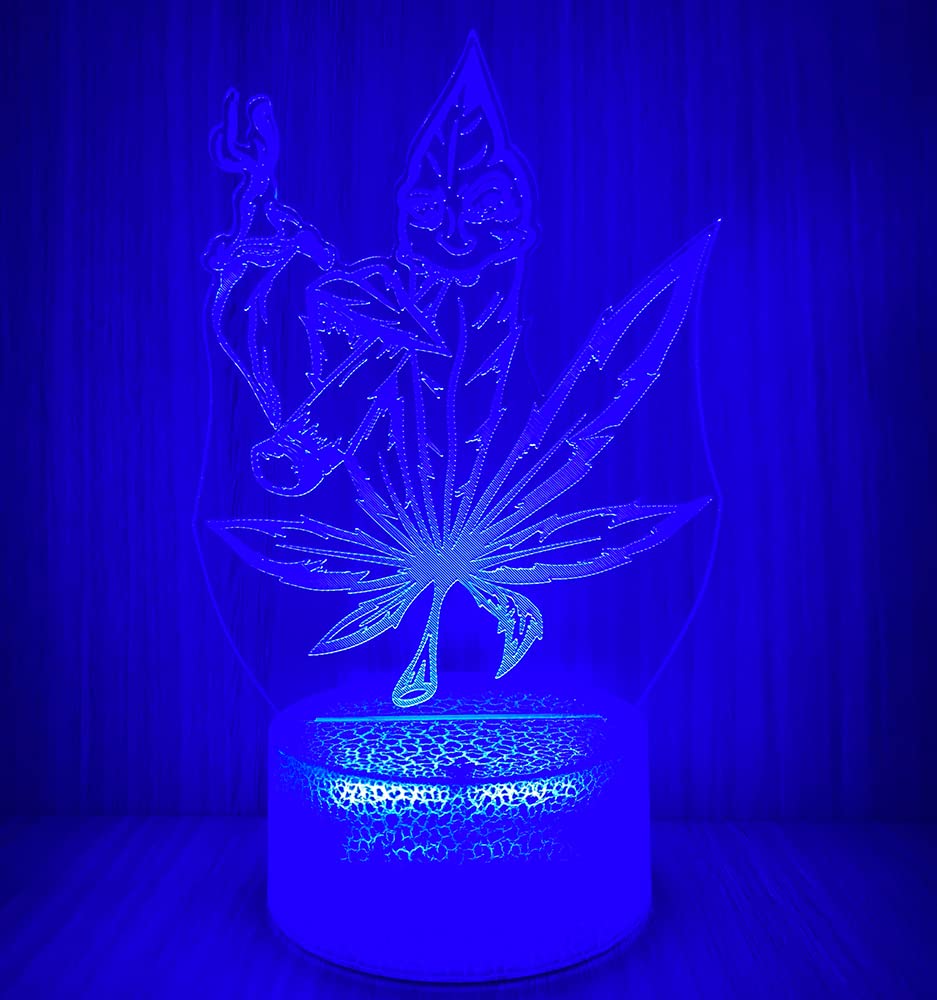 Yooce 420 Leaf 3D LED Table Lamp Night Light Optical Visual Illusion Home Decor Lighting