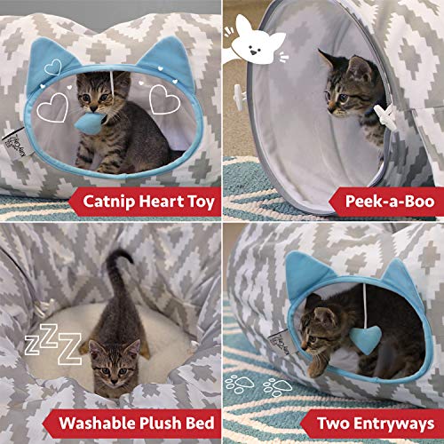 Kitty City Large Cat Tunnel Bed, Cat Bed, Pop Up Bed, Cat Toys
