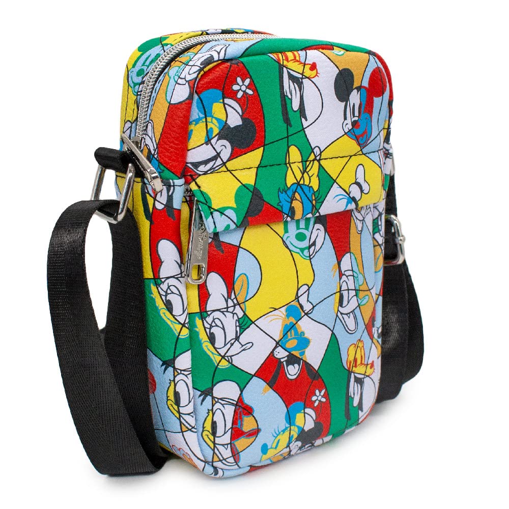 Disney Bag, Cross Body, Disney The Sensational Six Smiling Faces Collage, Multi Color, Vegan Leather