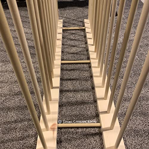 Art Storage Rack - 36" Long x 11" Wide with 24" Tall Dowels - for Art Canvas Storage, Frames, Framed Art, Paintings