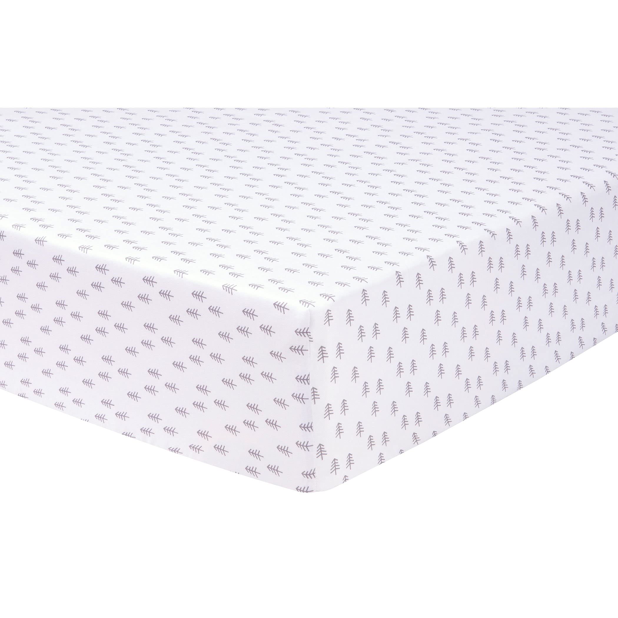Trend Lab Modern Baby Crib Bedding Set for Boys or Girls | Simple Forest 4 Piece Nursery Décor Quilt, 2 Fitted Crib Sheets, and Dust Ruffle Skirt - Grey, 80025