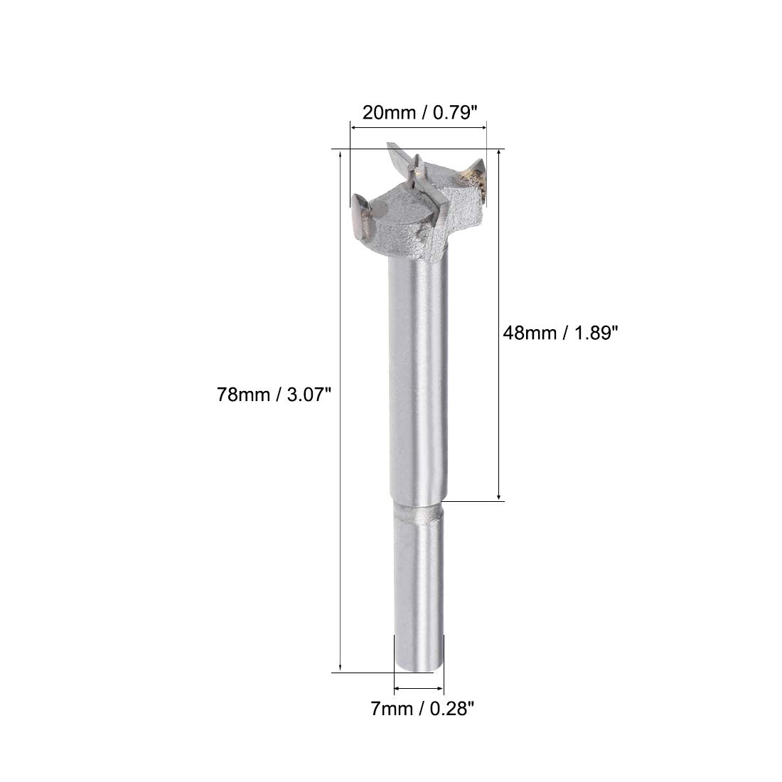 uxcell Forstner Drill Bits 20mm, Tungsten Carbide Wood Hole Saw Auger Opener, Woodworking Hinge Hole Drilling Boring Bit Cutter, 2pcs (Gray)