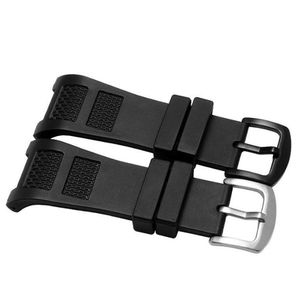 30x16mm Black Concave Lug Rubber Silicone Watch Band Strap Fits for IWC IWC500501 (Black buckle)