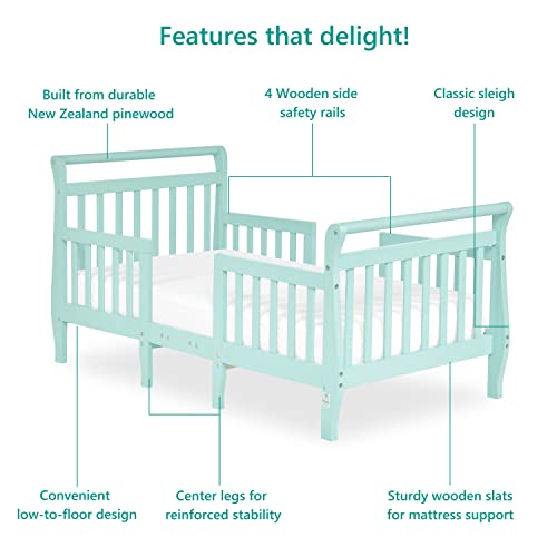 Dream On Me Emma 3-In-1 Convertible Toddler Bed In Mint, Converts To Two Chairs And-Table, Low To Floor Design, JPMA Certified, Non-Toxic Finishes, Safety Rails
