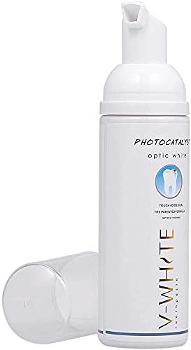 V-WHITE Foam Whitening Toothpaste with Deep Cleansing Teeth Whitening Gel & Pen– Gluten, Fluoride & Alcohol Free for Adults & Kids Toothpaste 60 ml – Brighten Your Teeth and Kills Bad Breath