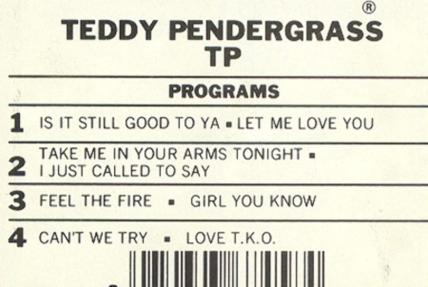 Teddy Pendergrass: TP -30356 8 Track Tape
