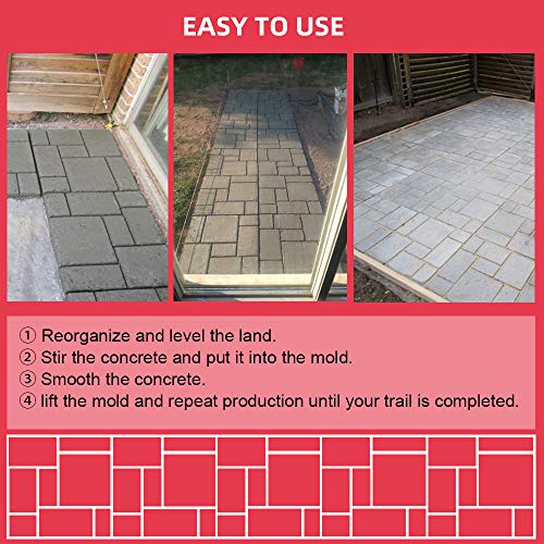 Anothera 20"x20"x1.8" Plus Size Walk Maker Reusable Concrete Path Maker Molds Stepping Stone Paver Lawn Patio Yard Garden DIY Walkway Pavement Paving Moulds (8-Grid)