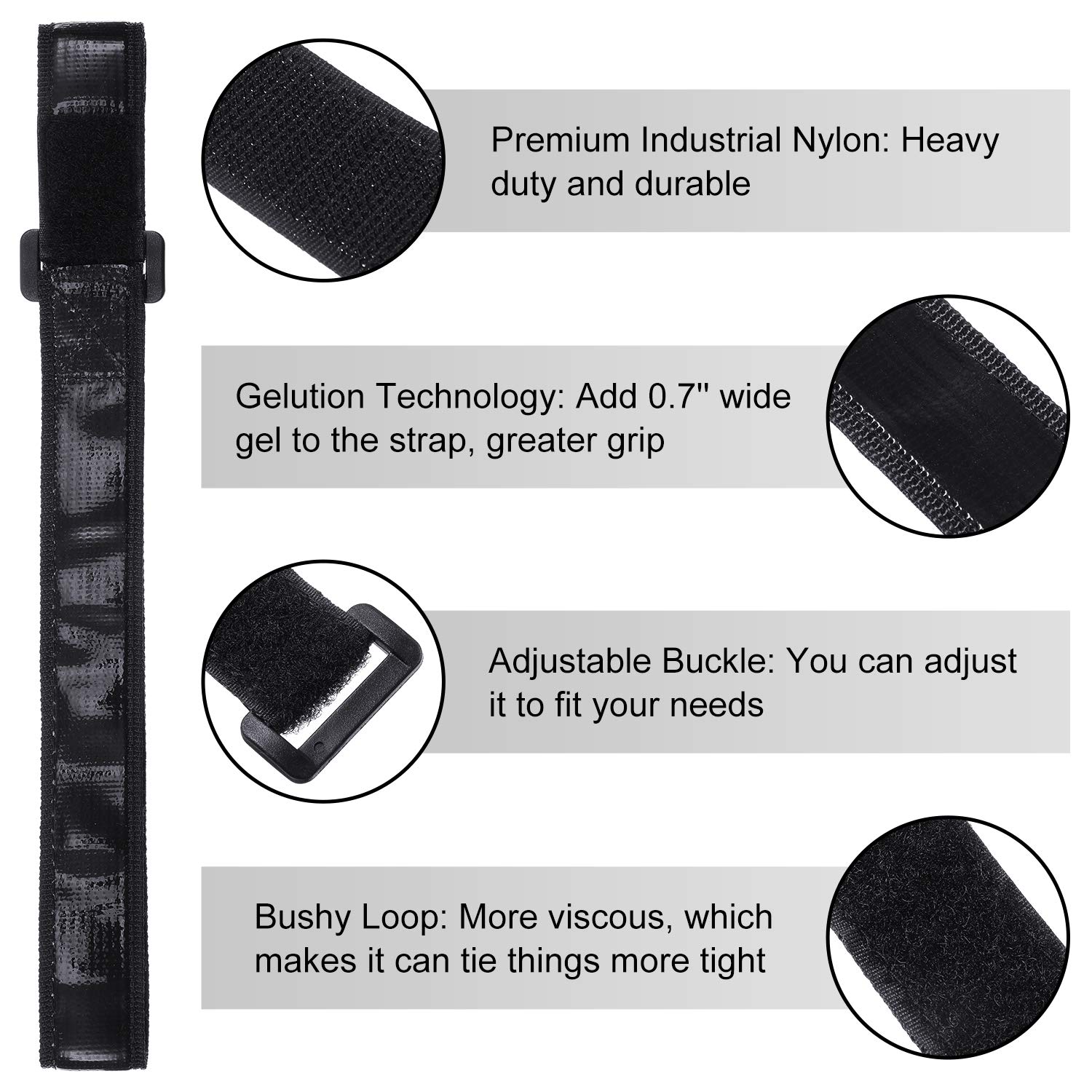 4 Pieces Adjustable Bike Rack Strap Replacement Bicycle Wheel Stabilizer Straps with Gel Grip for Bike Rack Accessories (Black)