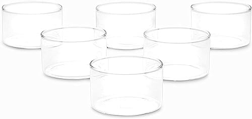 Borosil Small Glass Bowl for Dessert, 3.5 Oz, Set of 6, Mini Ramekins for Baking, Lightweight Borosilicate Glass, Clear Glass Bowls for Serving Dips & Sauce - Oven Safe, Microwave & Dishwasher Safe