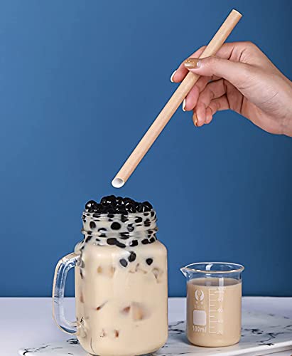 ALINK 50 Striped Paper Boba Straws + 50 Wrapped Paper Boba Straws